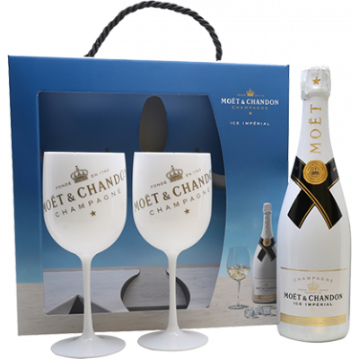 Моет Айс Империал Брут + 2 чаши / Moet Ice Imperial + 2 Glasses ⋆ 0.750 ...